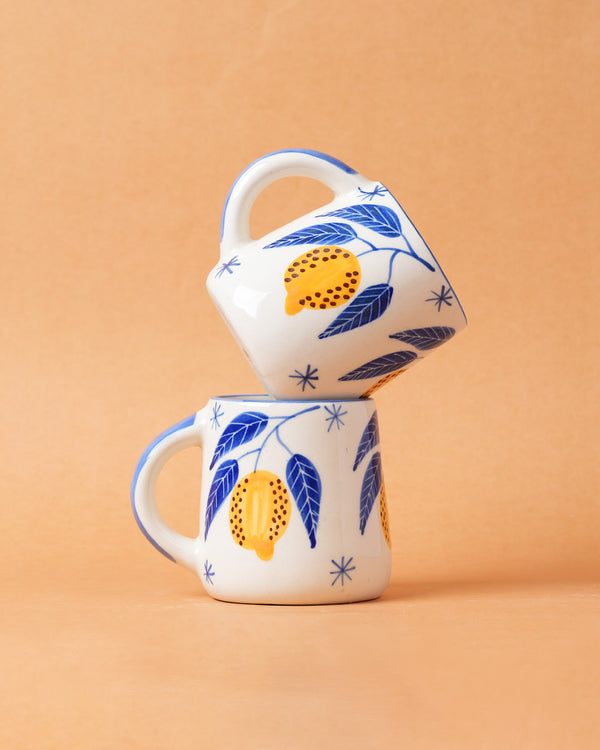Lemon Leafy Ceramic Coffee Mug (300 ml)