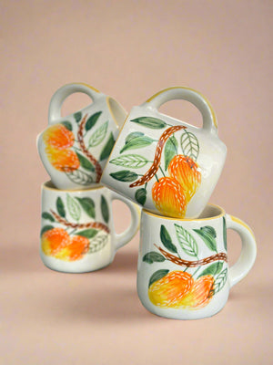 Mango Mehfil Handpainted Ceramic Mug (300 ml )