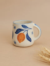 Italian Lemon Leafy Ceramic Coffee Cup: 250ml